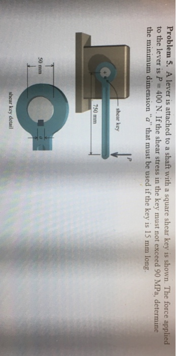 Solved Problem 5. A lever is attached to a shaft with a | Chegg.com