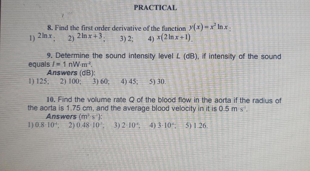 Solved 8. Find the first order derivative of the function | Chegg.com