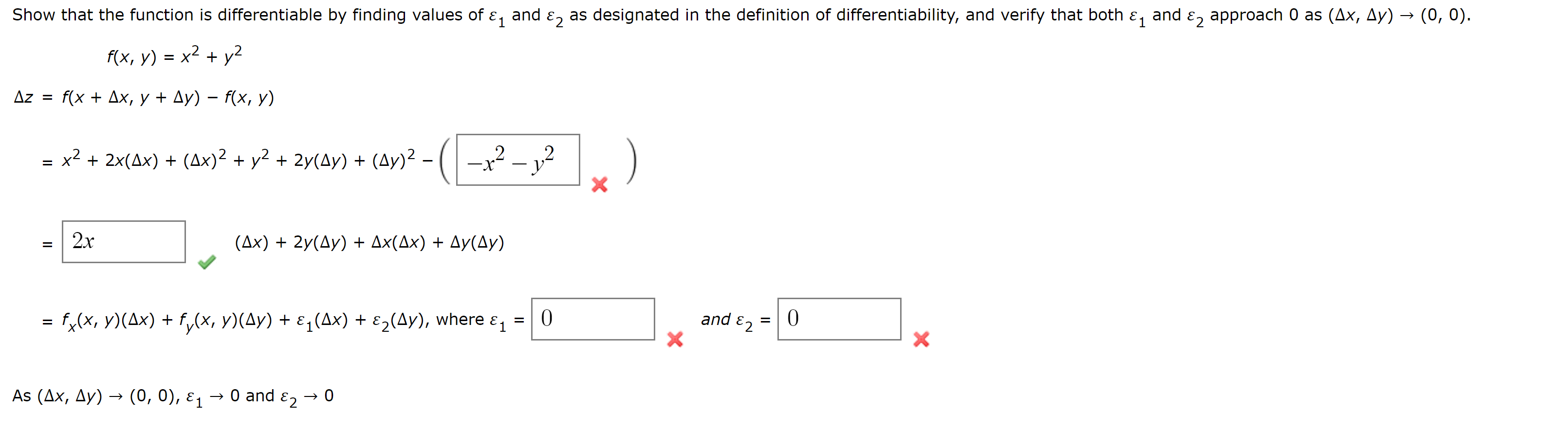 Solved Show that the function is differentiable by finding | Chegg.com