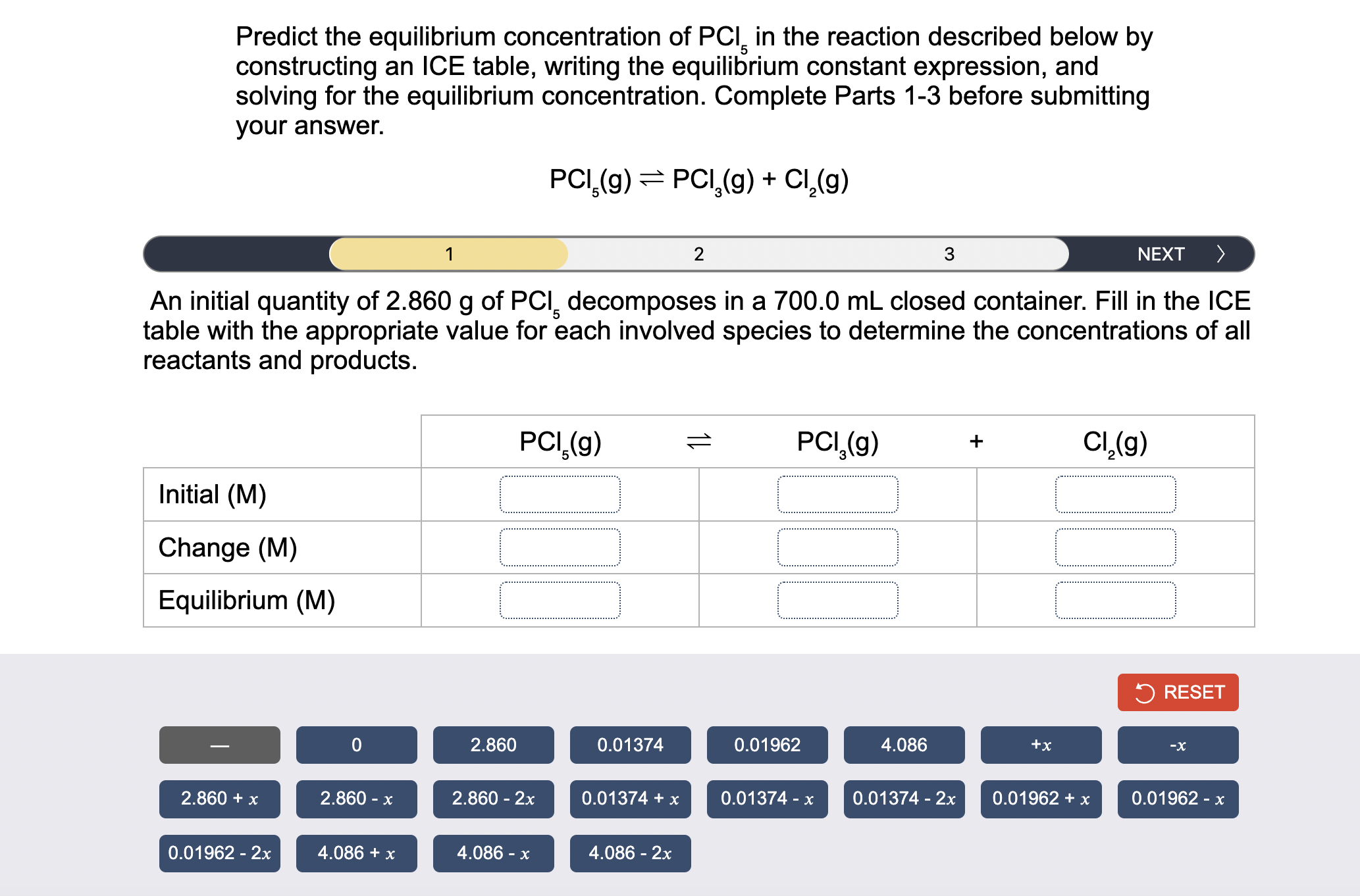 Solved Predict the equilibrium concentration of PCl5 in the | Chegg.com