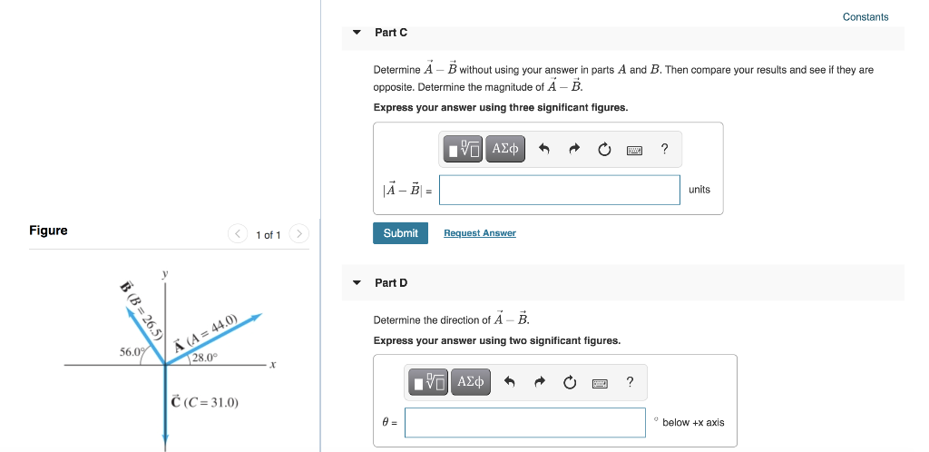 Solved Part A Given The Vectors A⃗ A→ And B⃗ B→ Shown In