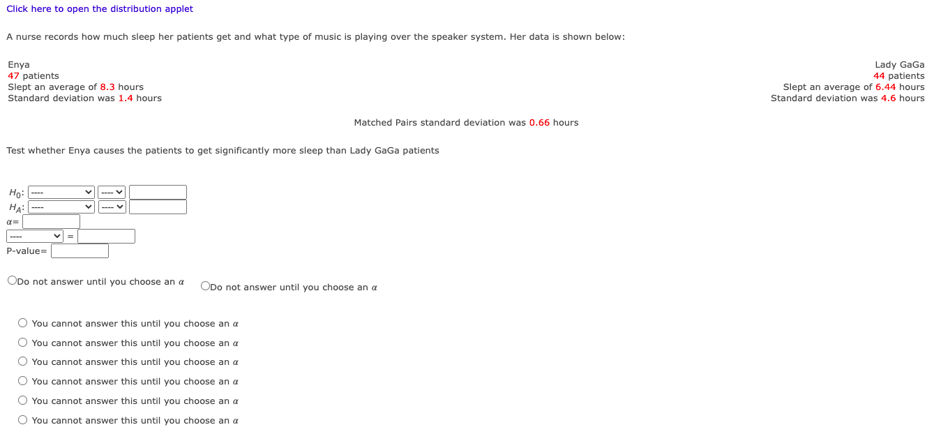 Solved Click here to open the distribution applet A nurse | Chegg.com