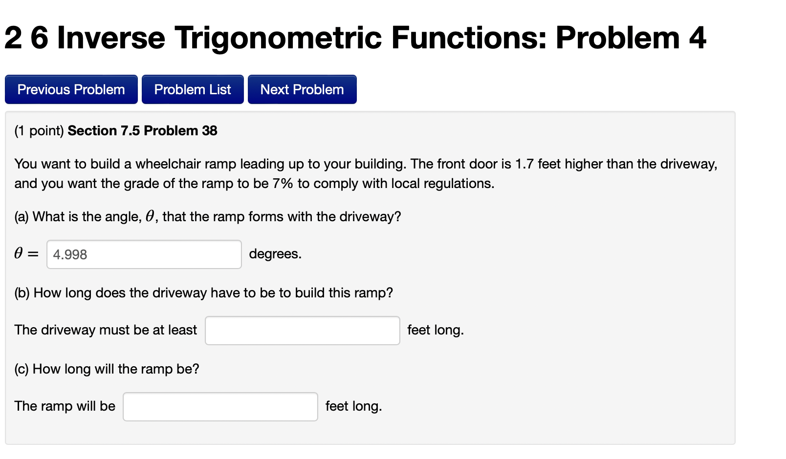 Solved 26 Inverse Trigonometric Functions: Problem 4 (1 | Chegg.com