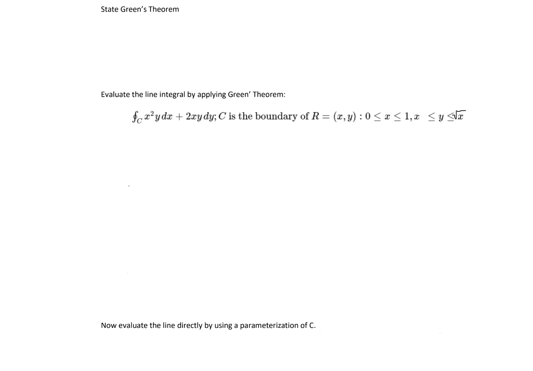 Solved State Green's Theorem Evaluate the line integral by | Chegg.com