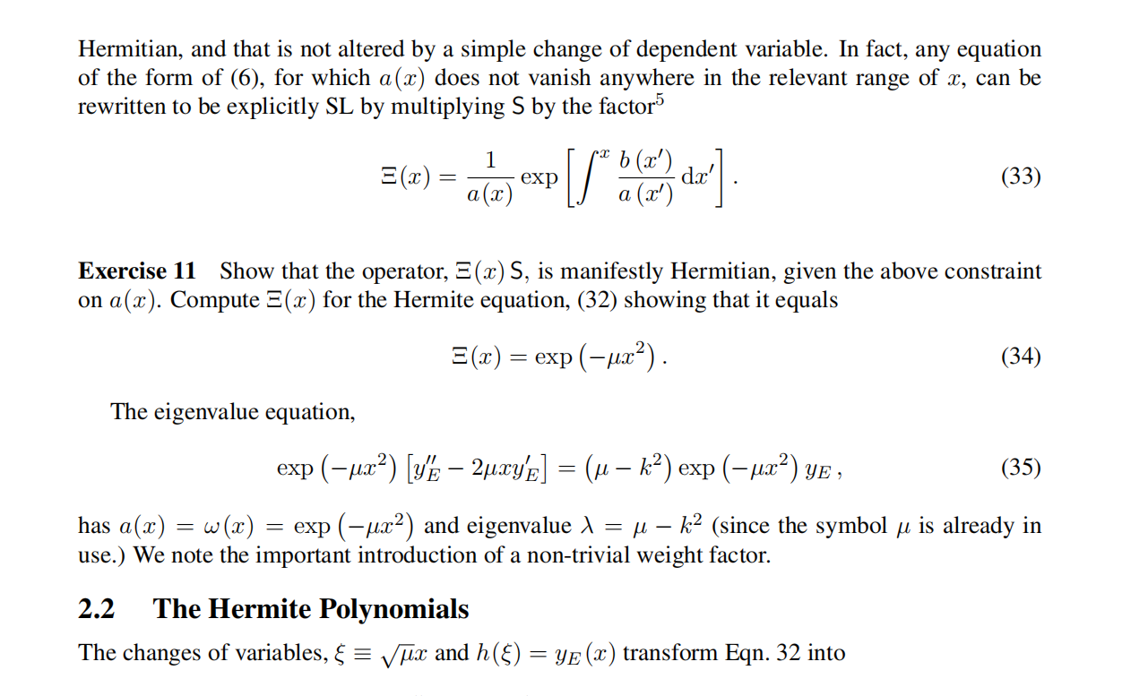 Solved 2. The Hermite Equation 2.1 The Simple Harmonic | Chegg.com
