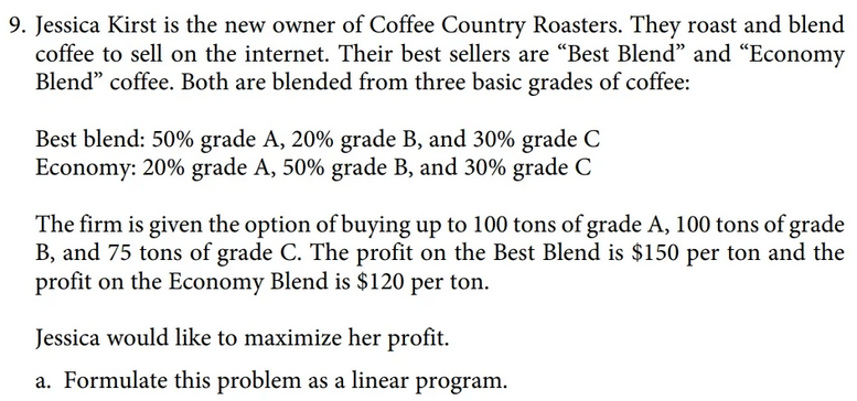 Solved Question 9. Formulate the problem in a textbox | Chegg.com