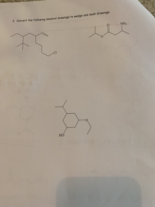 Solved 2. Convert the following skeletal drawings to wedge | Chegg.com
