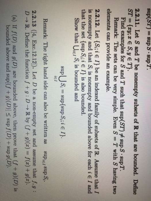 Solved Let S and T be nonempty subsets of R that are | Chegg.com