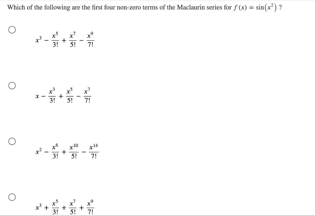 Solved Which of the following are the first four nonzero | Chegg.com