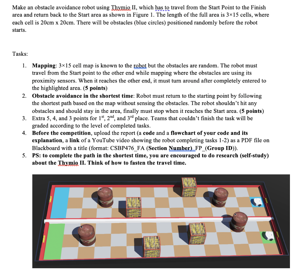 Solved Make an obstacle avoidance robot using Thymio II, | Chegg.com