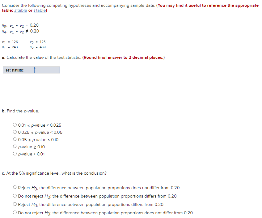 Solved Consider the following competing hypotheses and | Chegg.com