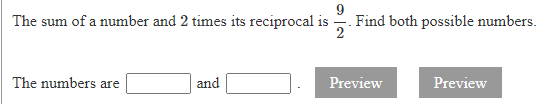 Solved The sum of a number and 2 times its reciprocal is 29. | Chegg.com