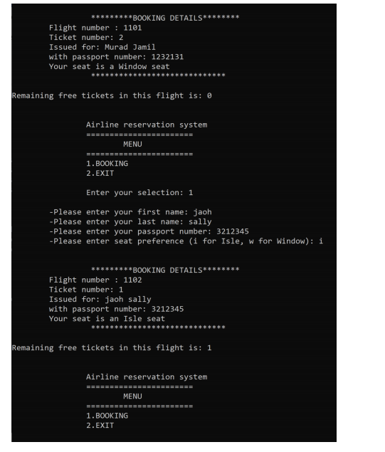 Solved Problem 2: (Airline ticket booking system prototype) | Chegg.com