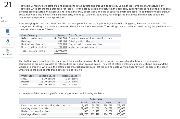 Solved Redwood Company sells craft kits and supplies to | Chegg.com