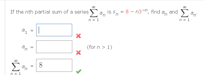 Solved If the nth partial sum of a series ∑n=1∞an is | Chegg.com