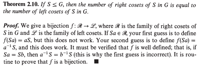 Solved Theorem 2.10. If S SG, then the number of right | Chegg.com