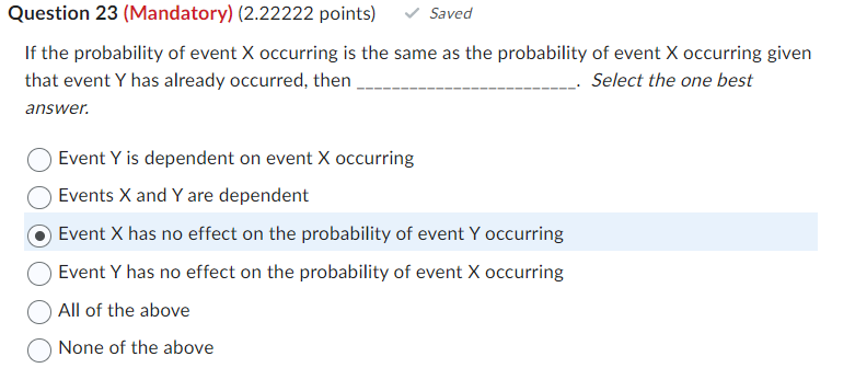 Solved If the probability of event X occurring is the same | Chegg.com