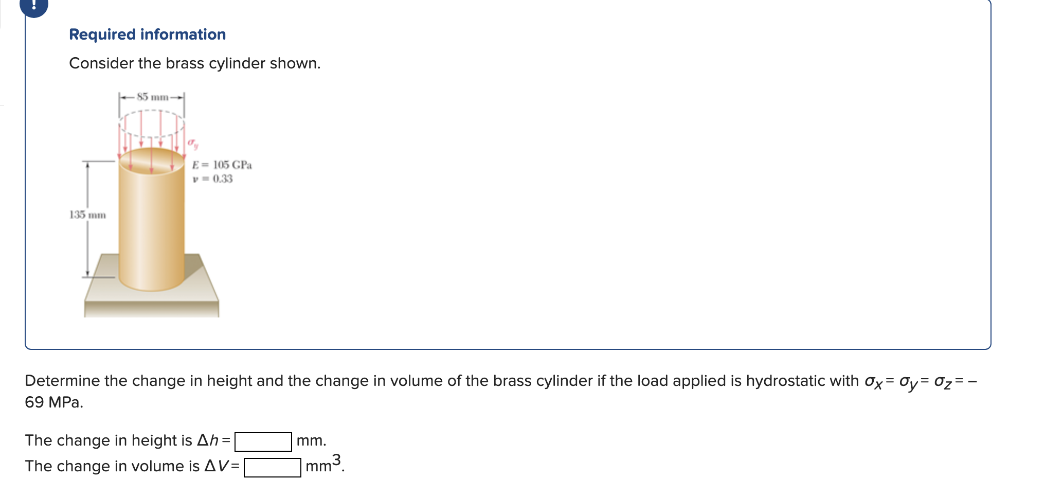 Solved Required information Consider the brass cylinder | Chegg.com