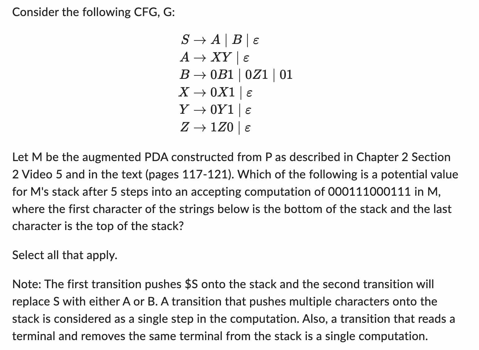 Solved Consider the following CFG, | Chegg.com Solved Consider the following CFG, | Chegg.com