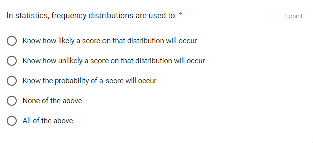 Solved In statistics, frequency distributions are used to: * | Chegg.com