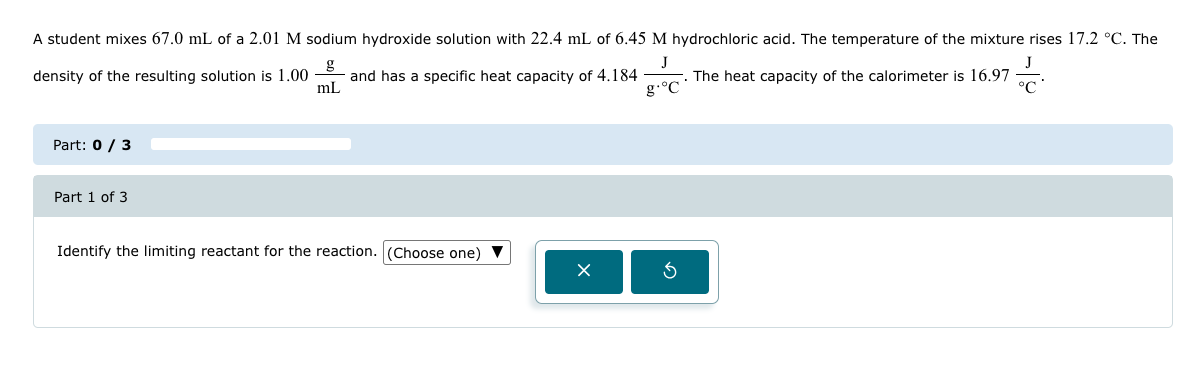 Solved A student mixes 67.0 mL of a 2.01 M ﻿sodium hydroxide | Chegg.com