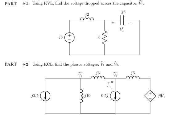 Solved PART #1 Using KVL, find the voltage dropped across | Chegg.com