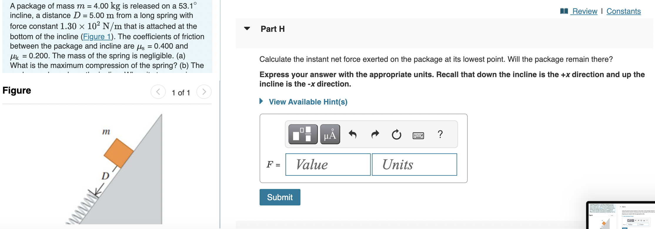 Solved A package of mass m=4.00 kg is released on a 53.1∘ | Chegg.com