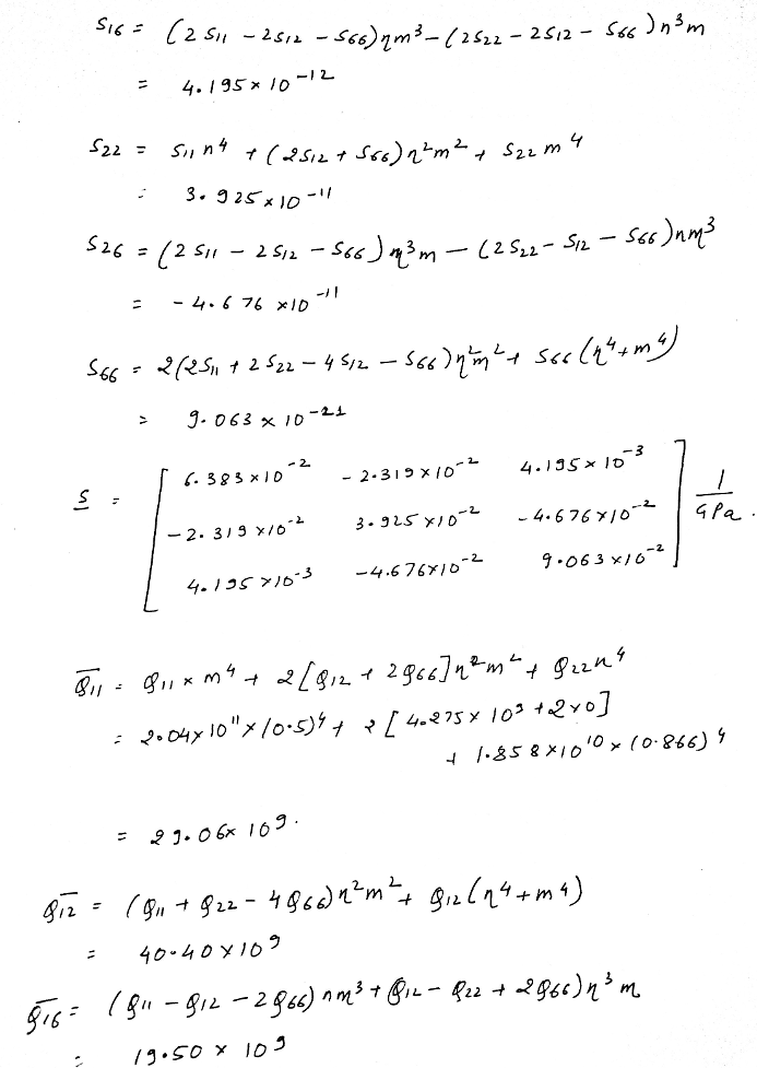 (Solved) - Find (1) the extensional stiffness matrix and (2) the ...