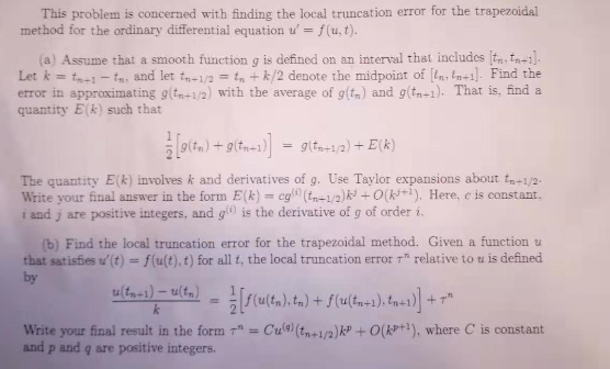 Solved This problem is concerned with finding the local | Chegg.com