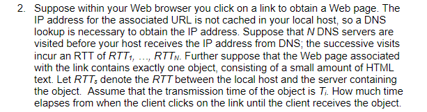 Solved Suppose within your Web browser you click on a link | Chegg.com