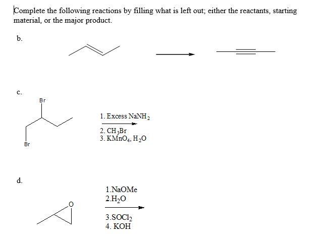 Solved Complete the following reactions by filling what is | Chegg.com
