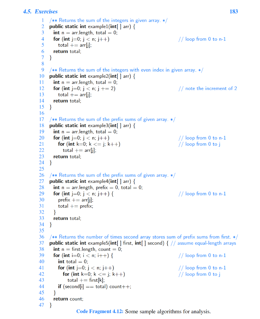 R-4.9 Give a big-Oh characterization, in terms of n, | Chegg.com