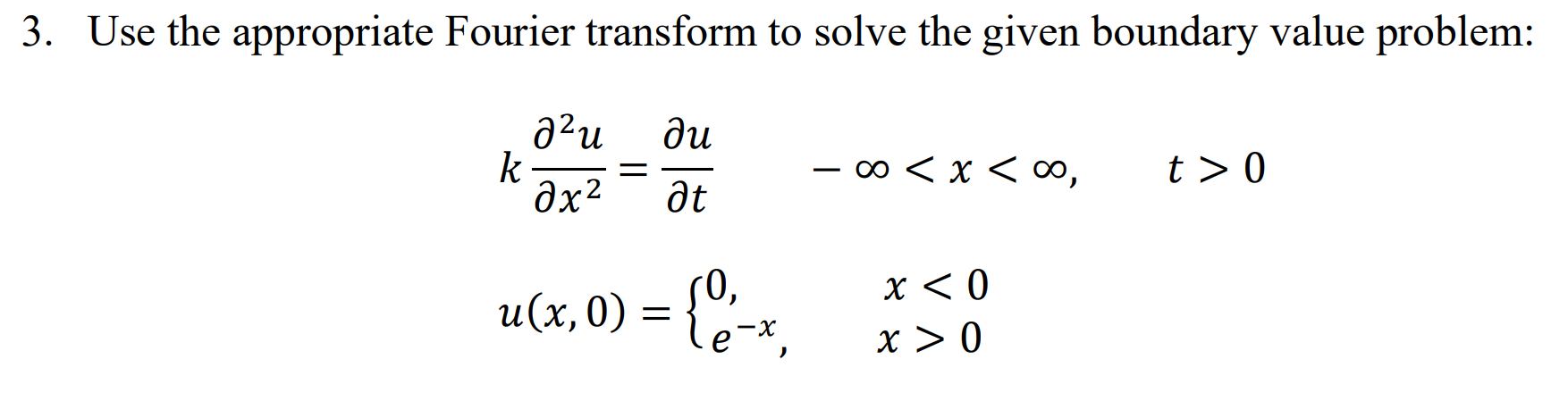 Solved 3. Use the appropriate Fourier transform to solve the | Chegg.com