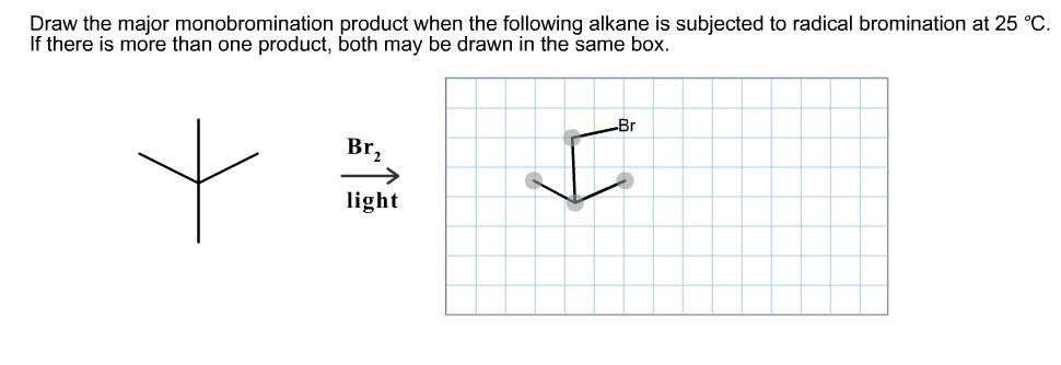 Solved Draw the major monobromination product when the | Chegg.com