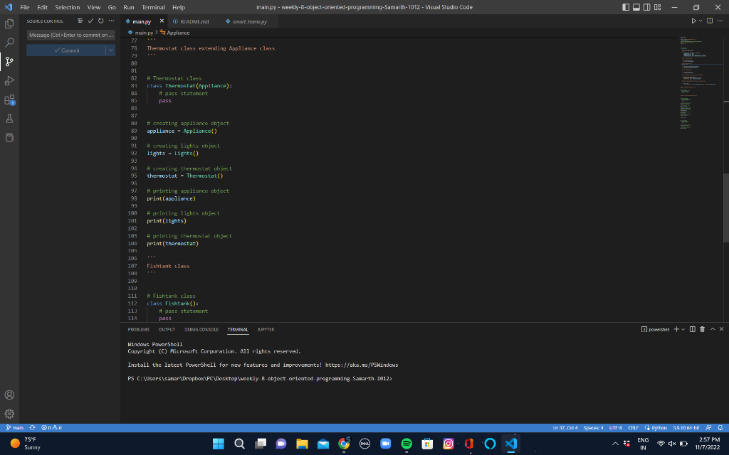 Solved README.md > > \# Weekly 8: Object-oriented | Chegg.com