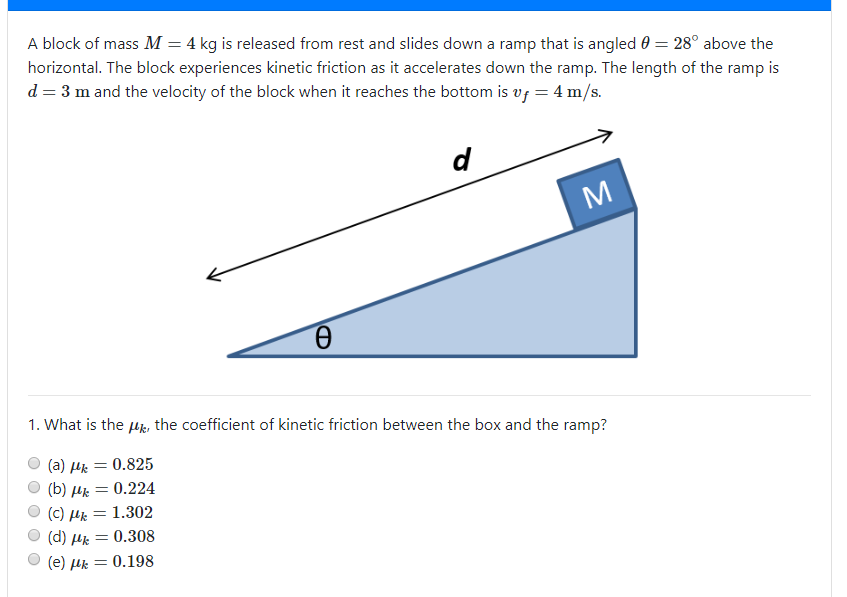 Solved A block of mass M-4 kg is released from rest and | Chegg.com