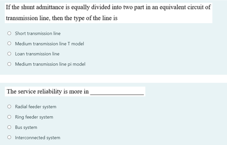 Solved If the shunt admittance is equally divided into two | Chegg.com