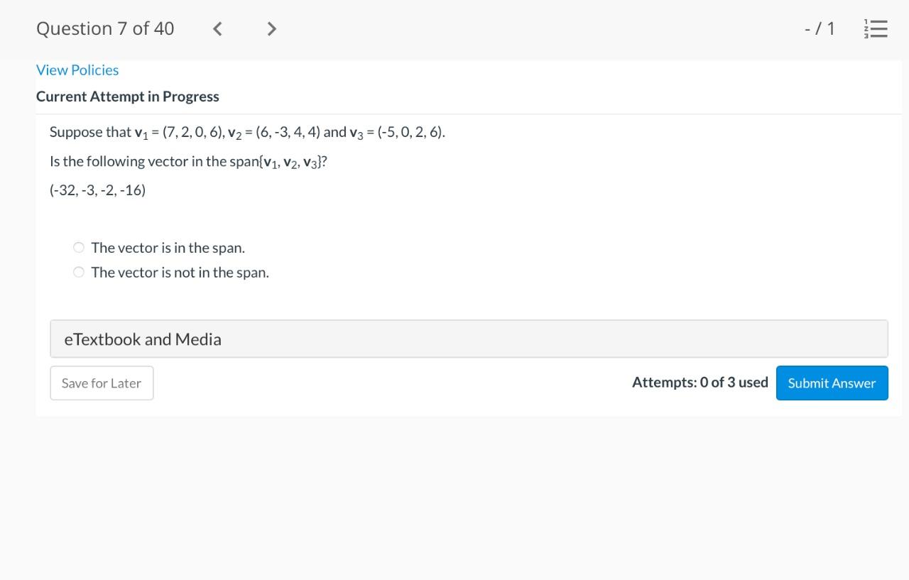 Solved Question 7 of 40 - / 1 III View Policies Current | Chegg.com