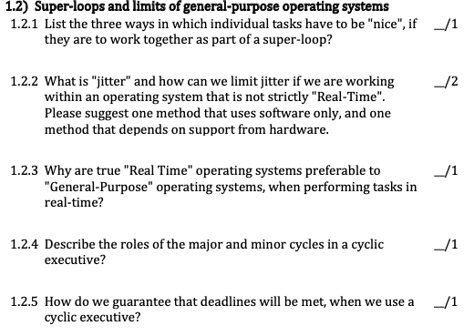 Solved 1.2) Super-loops and limits of general-purpose | Chegg.com