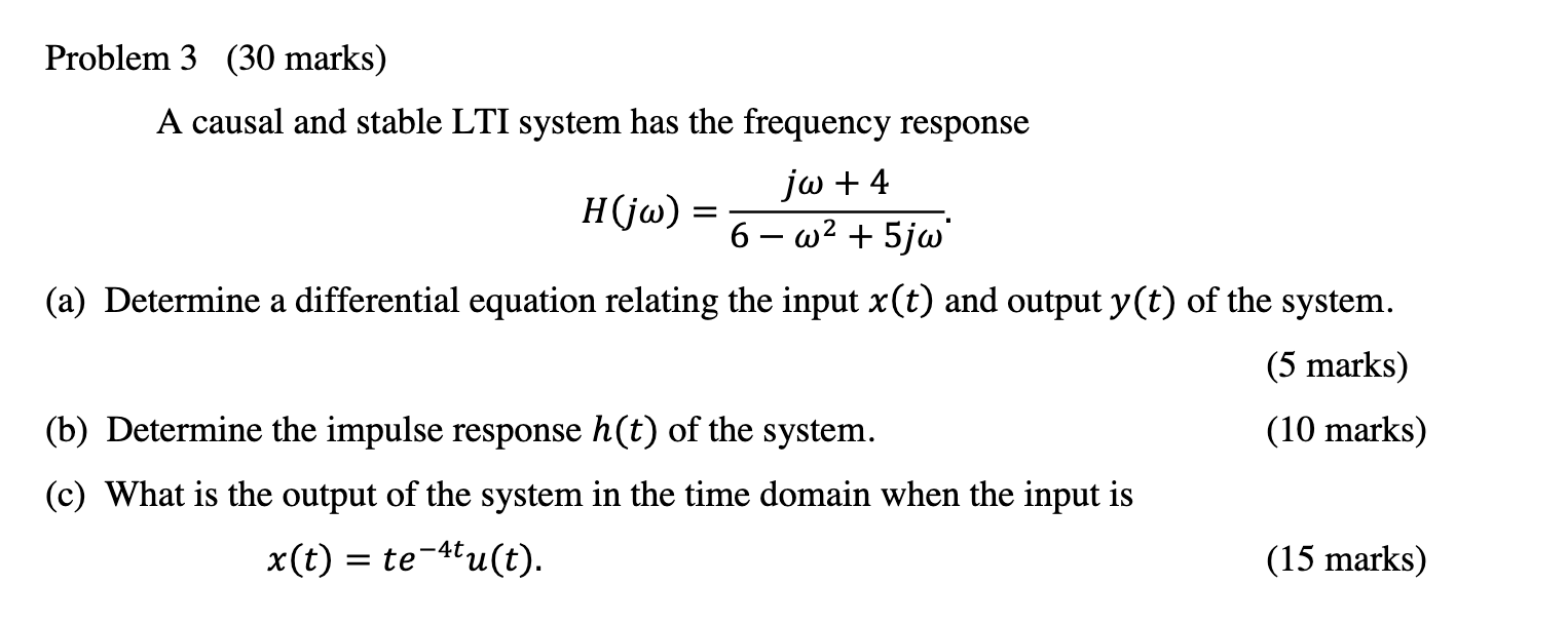 Solved A causal and stable LTI system has the frequency | Chegg.com