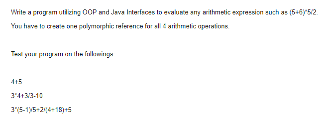 Solved Write A Program Utilizing Oop And Java Interfaces To 0605