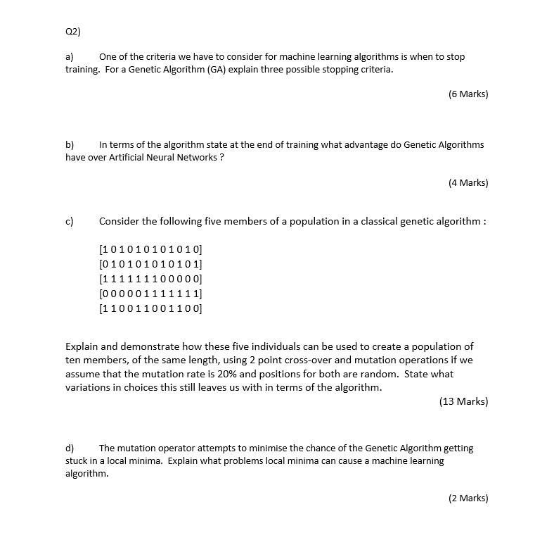 Solved 02) a) One of the criteria we have to consider for | Chegg.com