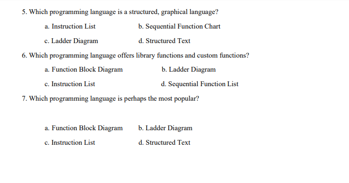 Solved 5. Which programming language is a structured, | Chegg.com