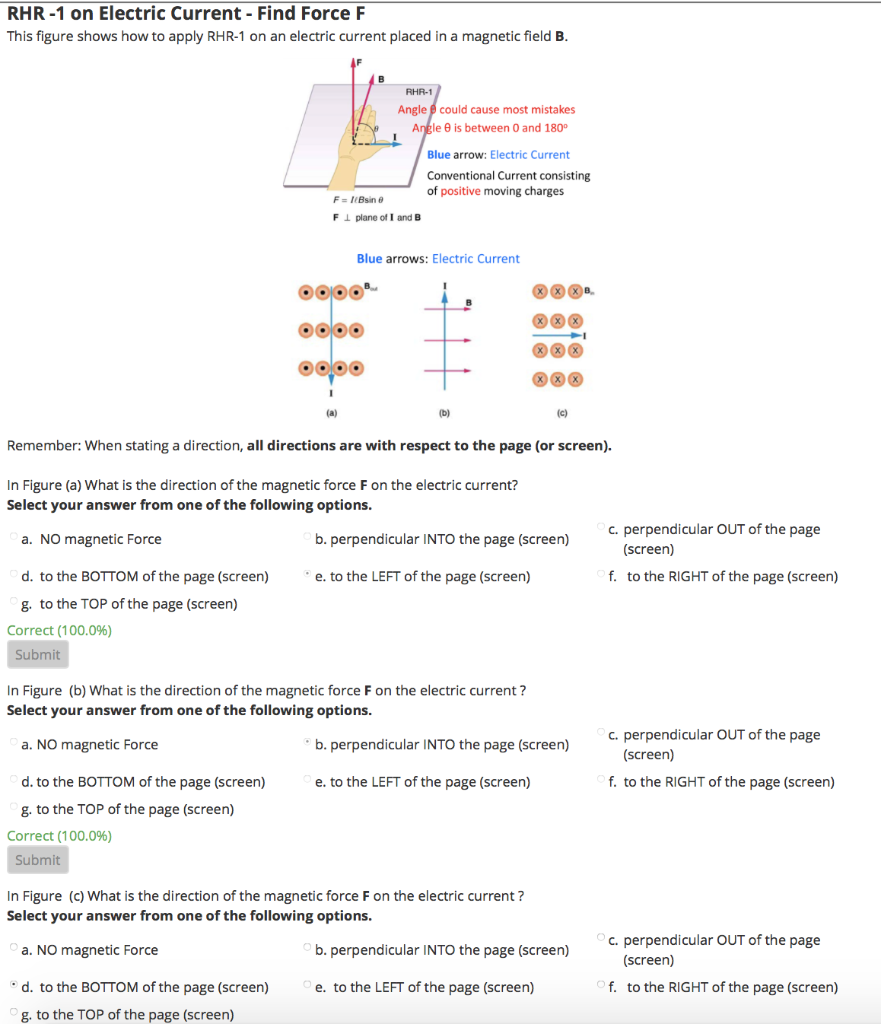 Solved RHR-1 on Electric Current - Find Force F This figure | Chegg.com