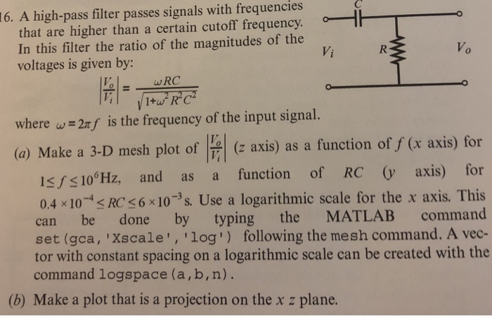 Solved 16. A high-pass filter passes signals with | Chegg.com