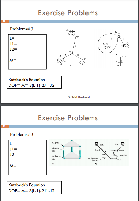 Solved Exercise Problems 10 Problems# 3 тов L= 1 2 J1= J2= 4 | Chegg.com