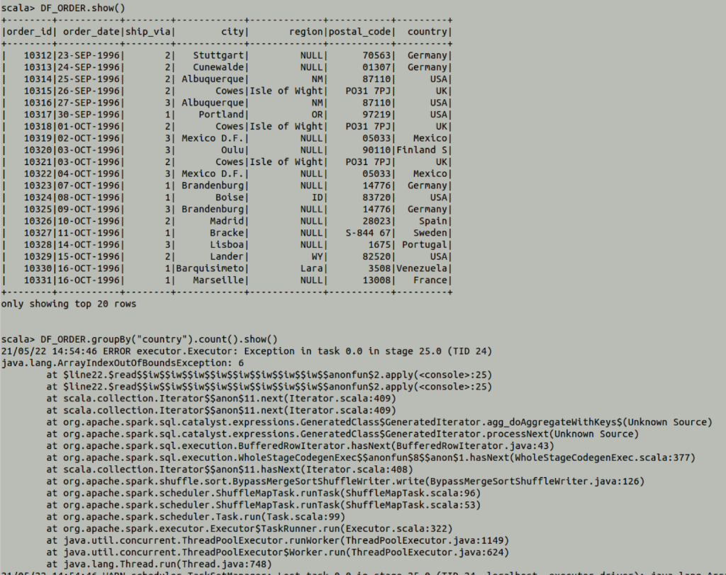 Apache Scala 2.11 I have issue with Index Out of | Chegg.com