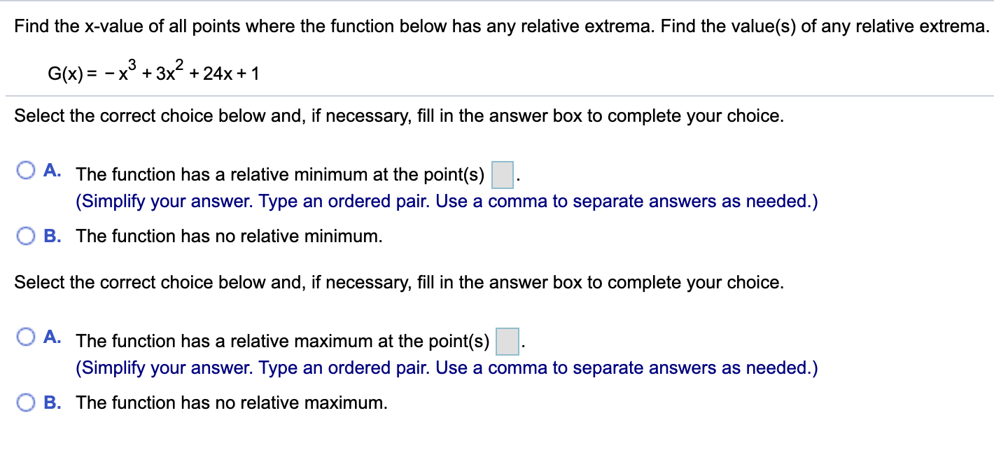 Solved Find the x-value of all points where the function | Chegg.com