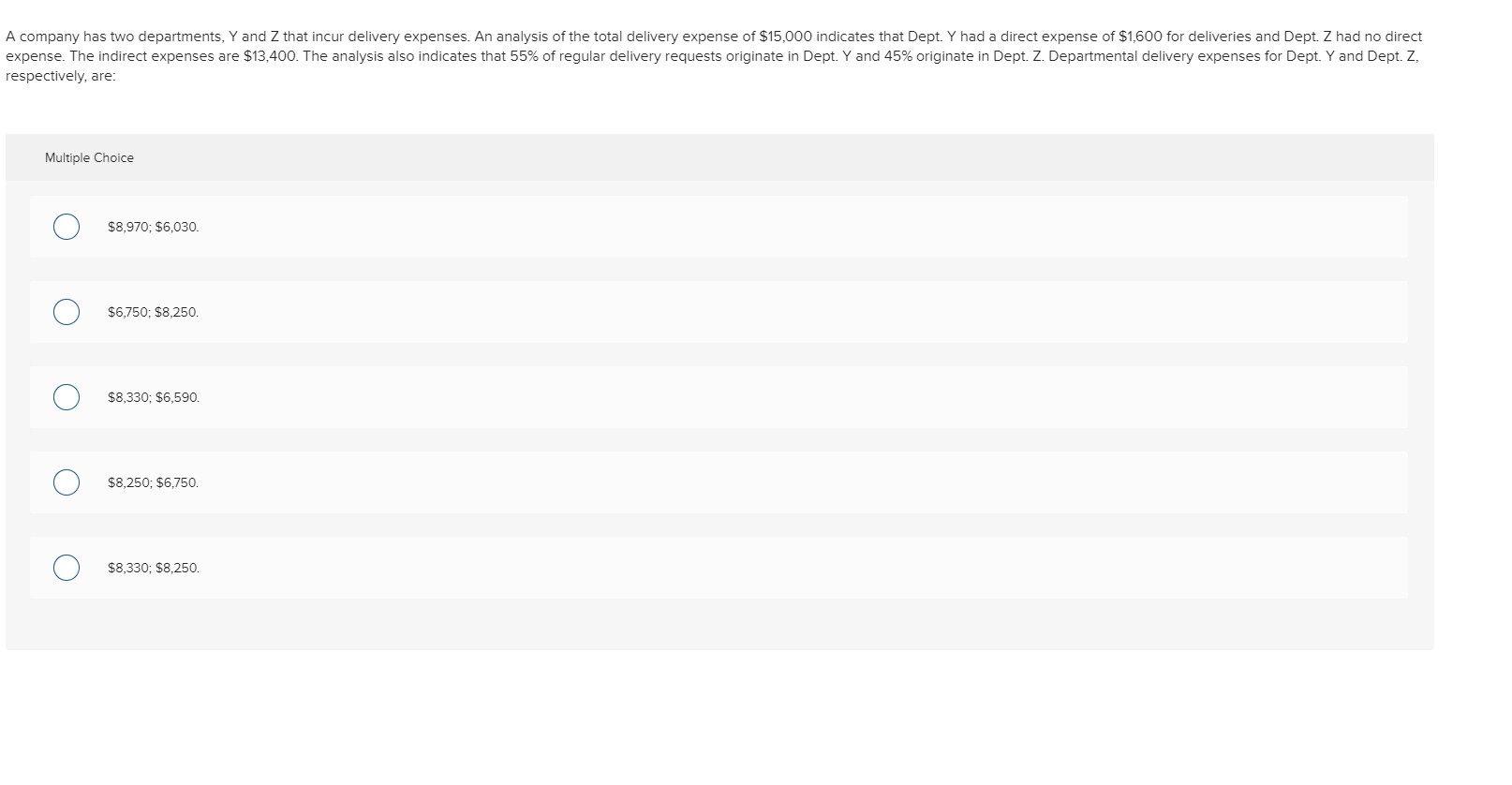 Solved Given the following data, calculate product cost per | Chegg.com