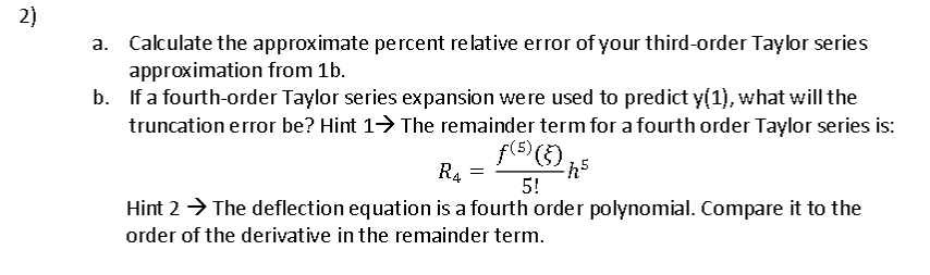 Solved 2) Calculate the approximate percent relative error | Chegg.com